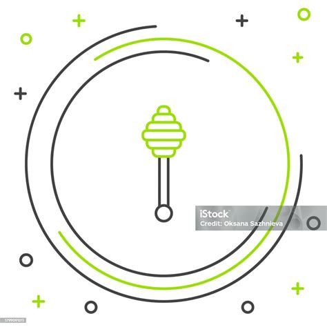 검은 색과 녹색 선 꿀 국자 스틱 아이콘은 흰색 배경에 고립되어 있습니다 꿀 국자 다채로운 윤곽선 개념 벡터 일러스트 0명에 대한 스톡 벡터 아트 및 기타 이미지 Istock