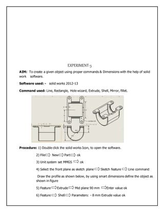Solid Works Lab Manual Including Auto Cad DOCX