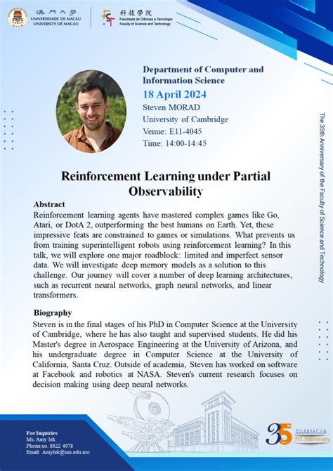 reinforcement learning under partial observability speaker steven