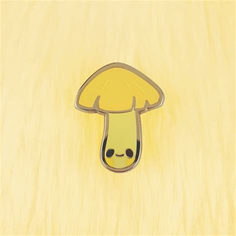 Yellow Waxcap Mushroom Enamel Pin Pinstachiio