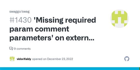 Missing Required Param Comment Parameters On External Library That Not I Need Issue