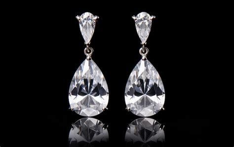 Bridal Earrings On Black Background Premium AI Generated Image