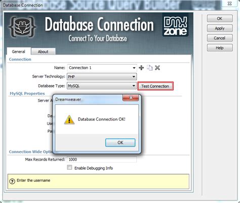 database connections features in detail dmxzone