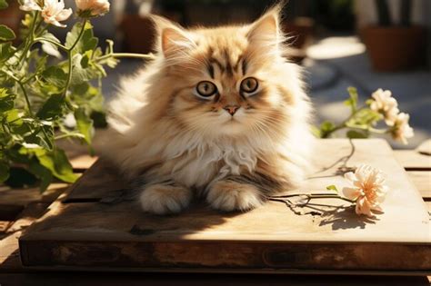Premium Ai Image Cat On The Table