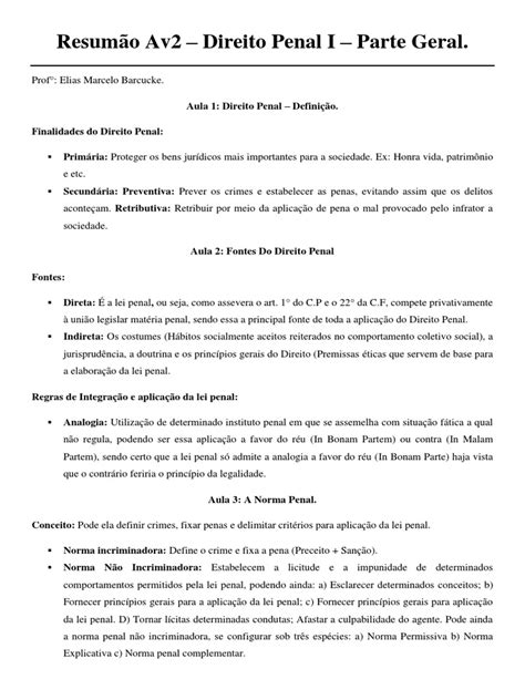 Análise Dos Principais Conceitos E Princípios Do Direito Penal