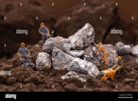 Mining Of Cobalt Renewable Energy Concept Miniature Worker Mining