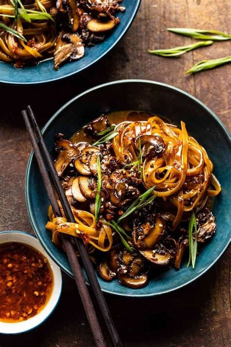 30 Minute Saucy Ginger Sesame Noodles With Caramelized Mushrooms