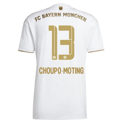 Donna Maglia Eric Maxim Choupo Moting 13 Oro Bianco Kit Gara Away 2022 23 Maglietta