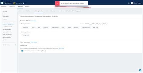 solved cannot modify naming standard attributes in bim360 docs