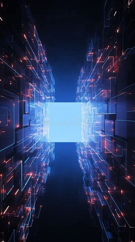 Cyberspace Background With Abstract Technology Cube Stock Illustration