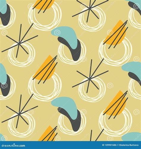 Mid Century Modern Seamless Pattern Stock Vector Illustration Of Fifties Abstract 109901686