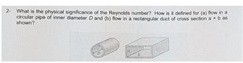 Solved 2 What Is The Physical Significance Of The Reynolds