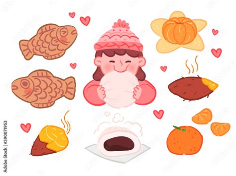 한국 겨울 길거리 음식 일러스트 Stock 벡터 Adobe Stock