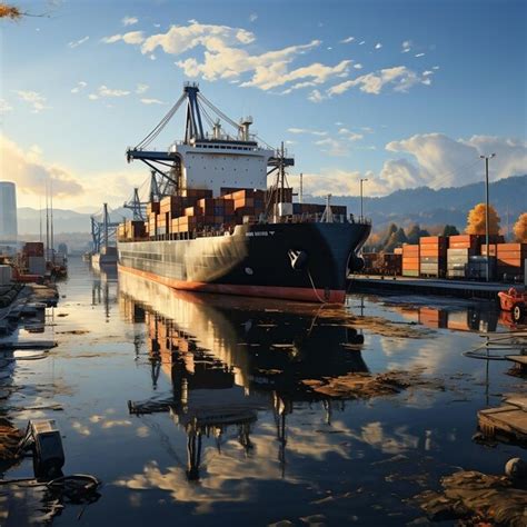 Premium Photo Ship Loading Containers At The Port