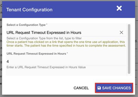 How To Configure The Url Click And Request Timeout Expressed In Hours