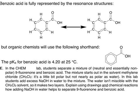 Solved Benzoic Acid Is Fully Represented By The Resonance
