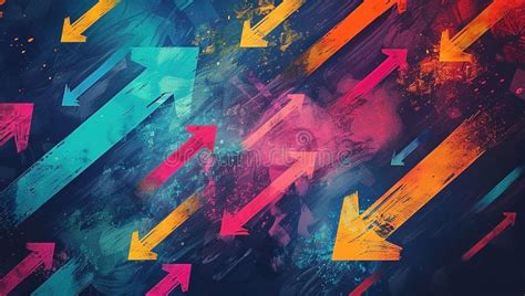 Abstract Background With Colorful Arrows Showing Direction And Progress Stock Illustration