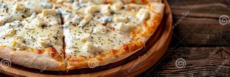 Four Cheeses Pizza With Blue Mold Cheese Goat Cheese Mozzarella And