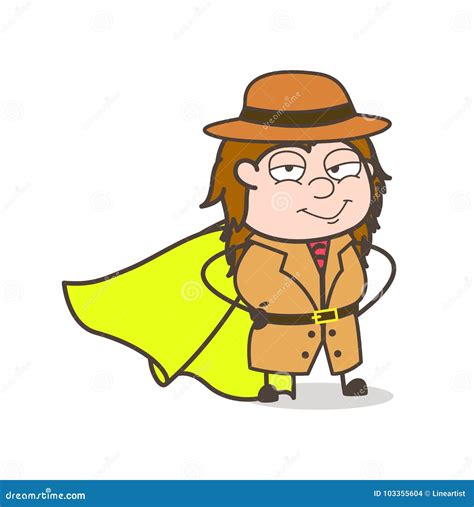 Smiling Super Girl Female Explorer Scientist Cartoon Vector Stock
