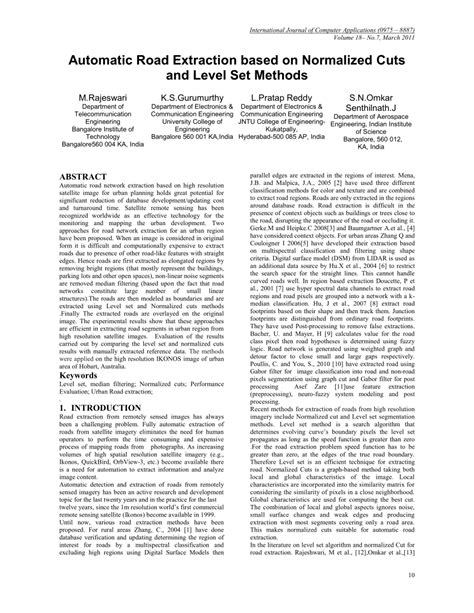 Pdf Road Extraction 2011