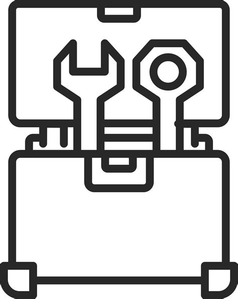 Flat Style Toolbox Icon In Thin Line Art 24334708 Vector Art At Vecteezy