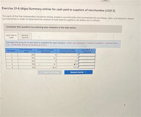 solved seved exercise 21 6 algo summary entries for cash