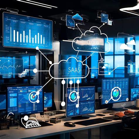 Digital Command Center Managing Global Operations With Real Time Data Interfaces Stock