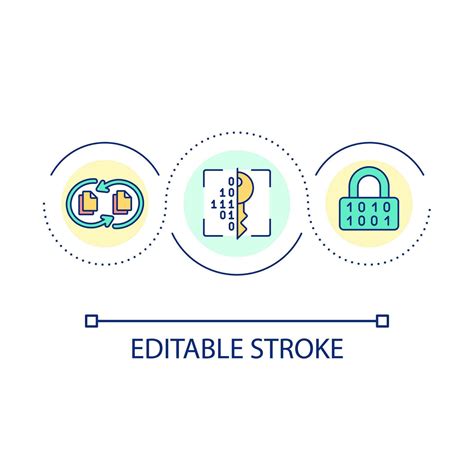 Data Encryption Loop Concept Icon File Protection Digital Safety Improve Cybersecurity