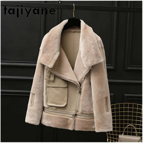 Tajeyane chaquetas de piel auténtica para mujer abrigo de piel de