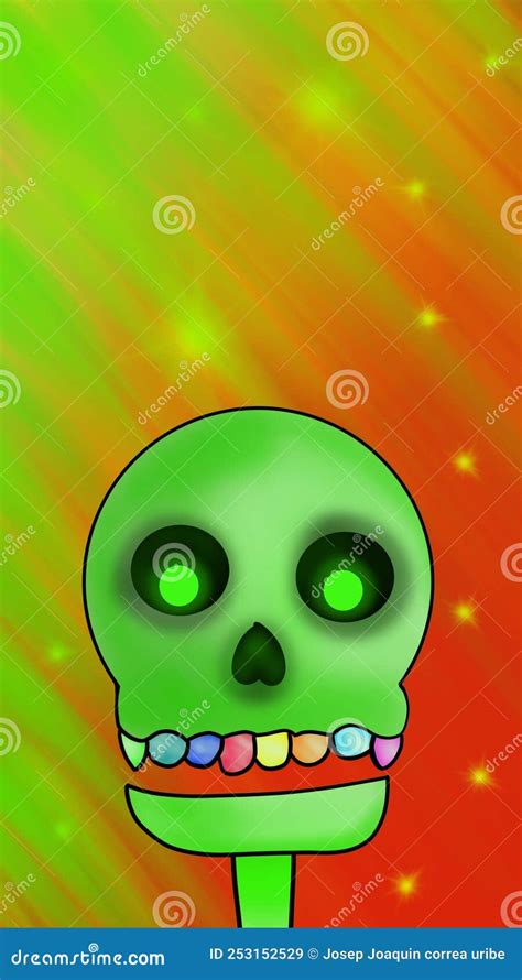 Skull Drawing Anatomy With Ribbon Vintage Illustrations Stock