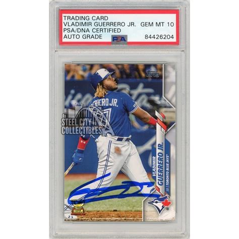 Vladimir Guerrero Jr 2020 Topps Autographed Card 182 Psadna 10