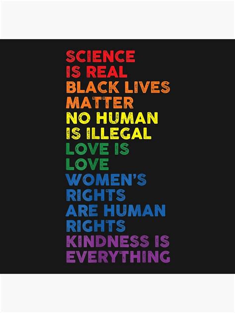 Gay Pride Science Is Real Black Lives Matter Love Is Love Poster For