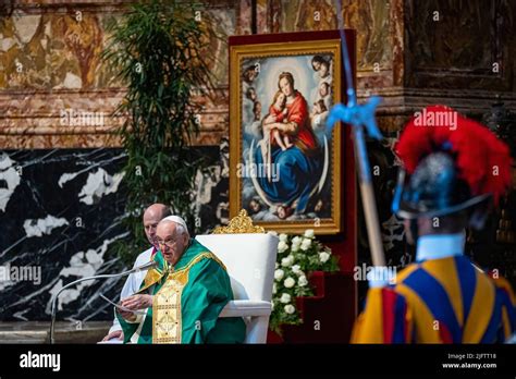 Pope Francis Delivers Speeches During The Mass For The Congolese