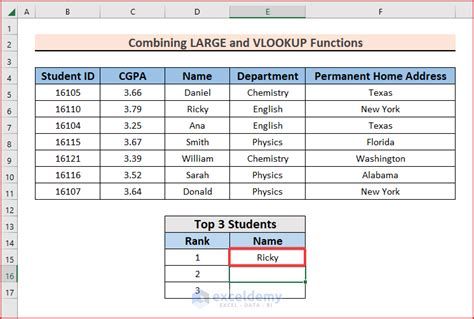 How To Use The Large Function With The Vlookup Function In Excel 2