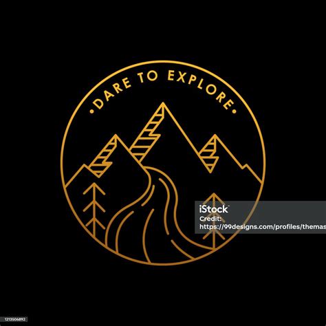 山圖示徽標向量插圖復古山徽設計向量範本設計山脈線藝術標誌向量插圖戶外冒險向量圖形及更多山圖片 山 地勢景觀 商標 Istock
