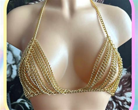 Handmade Gold Chain Top Gold Body Chains Body Jewelry Pearl Body