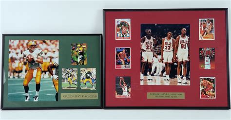 Lot Detail 1996 Chicago Bulls Green Bay Packers Framed Phototrading