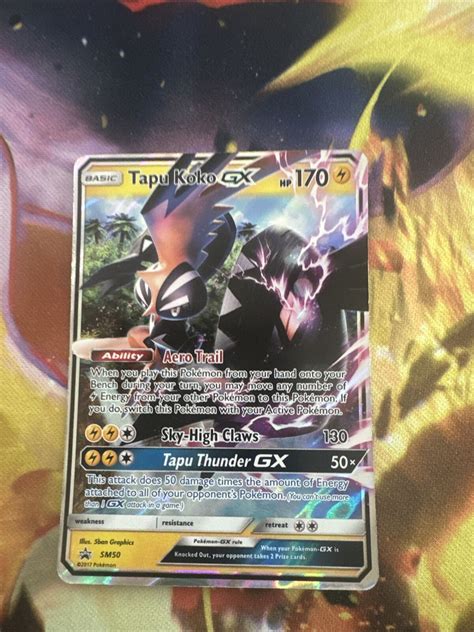 2017 Pokemon Sun Moon Promos SM50 Tapu Koko GX Holo Black Star