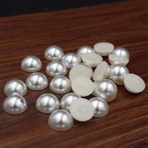 Non Hotfix 3 14mm Flat Back Abs Half Pearls Half Pearl Beads Crystal