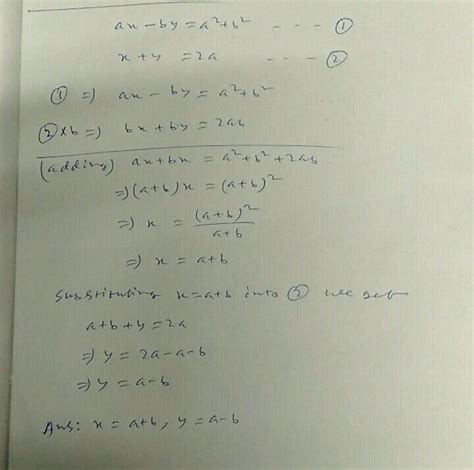 Solve The Following Pair Of Linear Equations By Elimination Method Bxa