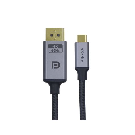 NÖrdic 1m Usbc Til Displayport Cable Uhd 4k 60hz 216gbps Dp Alt Modus