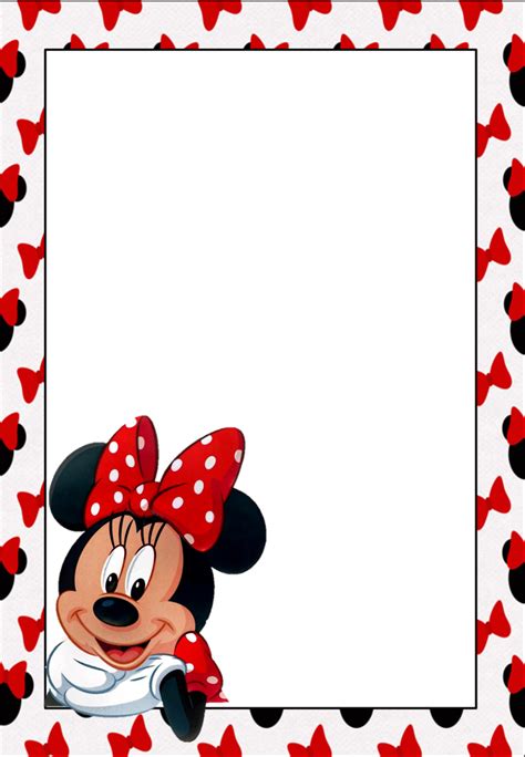 Marcos Invitaciones Tarjetas O Etiquetas De Minnie Mouse Para