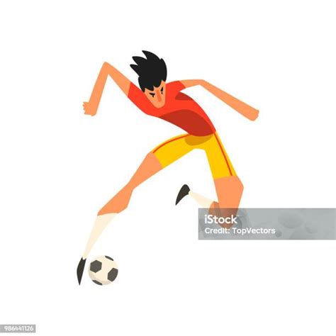 축구 선수 점프 터치 흰색 배경에 어 벡터 일러스트 레이 션에 축구공 남자에 대한 스톡 벡터 아트 및 기타 이미지 남자