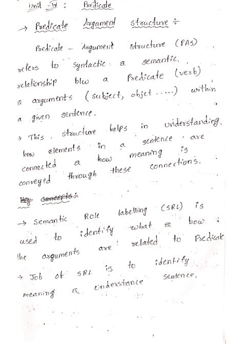 Nlp Unit 4 Notes Unit Predicate Predicate Argument Structure