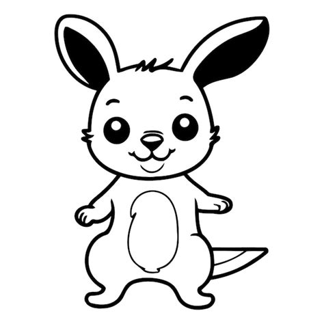 Premium Vector Cute Cartoon Kangaroo On White Background