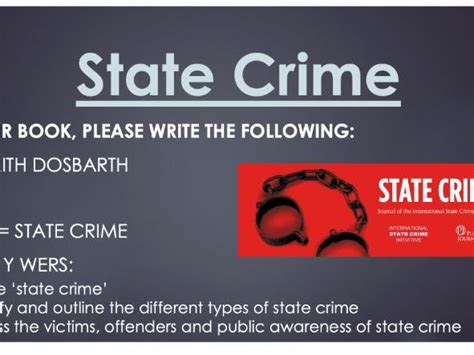 Criminology Level 3 State Crime Teaching Resources