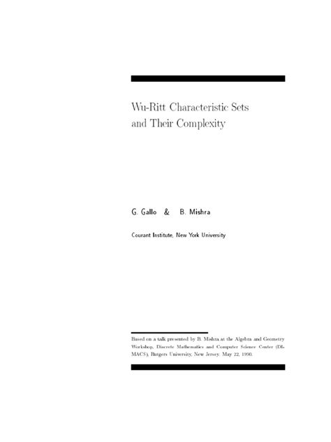 wu ritt characteristic sets pdf algebra numerical analysis