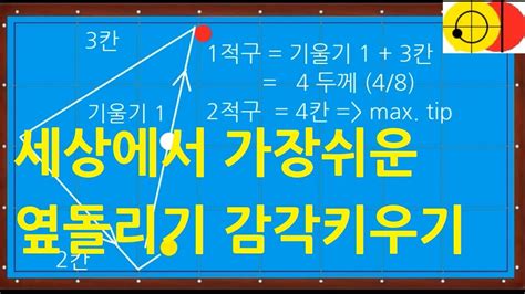 245 10만뷰 옆돌리기 기울기계산법 세상에서 가장 쉬운 옆돌리기 치는법 Side Angle System 3쿠션