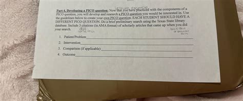 Solved Part Developing A Pico Question Now That You Chegg