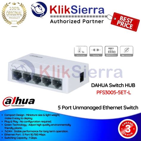 Jual Dahua Switch Hub Pfs3005 5et L 5 Port Unmanaged Ethernet Switch